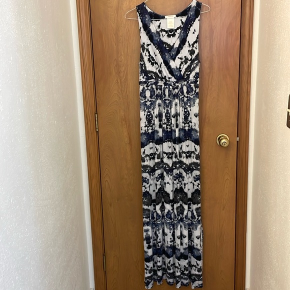 Matty M | Dresses | Matty M Sleeveless Navy Bluewhite Tie Dye Pattern ...